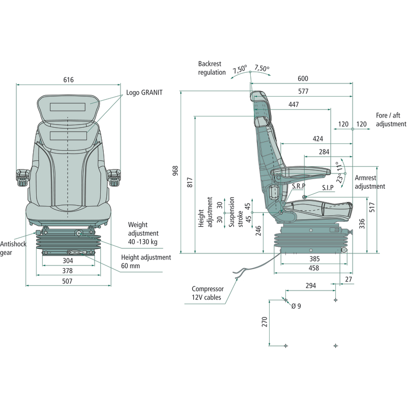 24000047 Schleppersitz Luftgefedert Superkomfortsitz für Schlepper