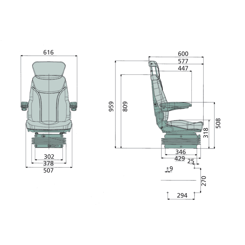 24000049 Schleppersitz 24V Luftgefedert Superkomfortsitz für Schlepper